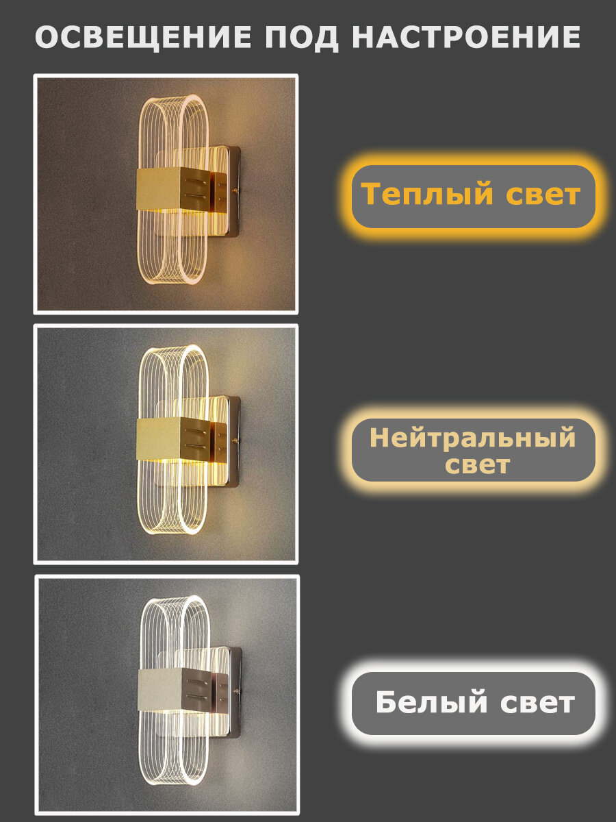 Светильник настенный YAKe переключение 3-х режимов