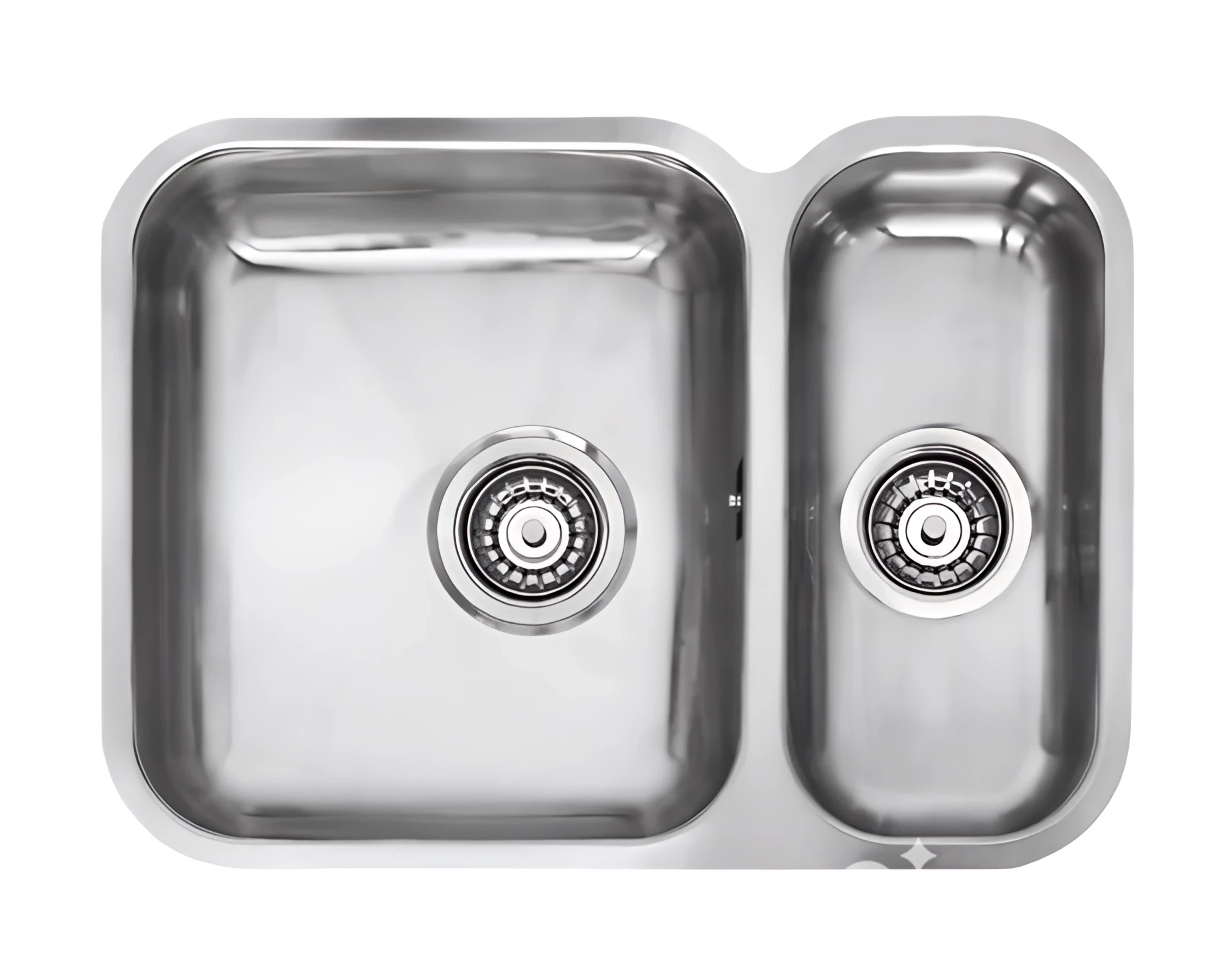 Кухонная мойка Montana U LUX OKG left, полированная нержавеющая сталь, левостороняя, двухчашечная, Reginox, Нидерланды