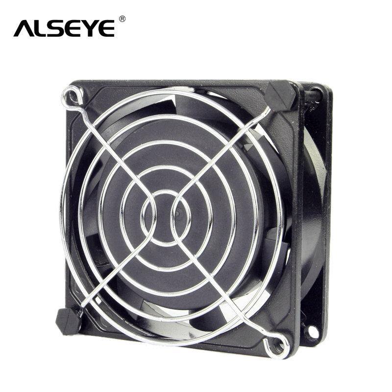 ALSEYE AC 220/240V Вентилятор 80mm Two Ball Bearing Вентилятор охлаждения with Cover 50/60 HZ 2600RPM Metal frame 8cm AC Вентилятор охлажденияs