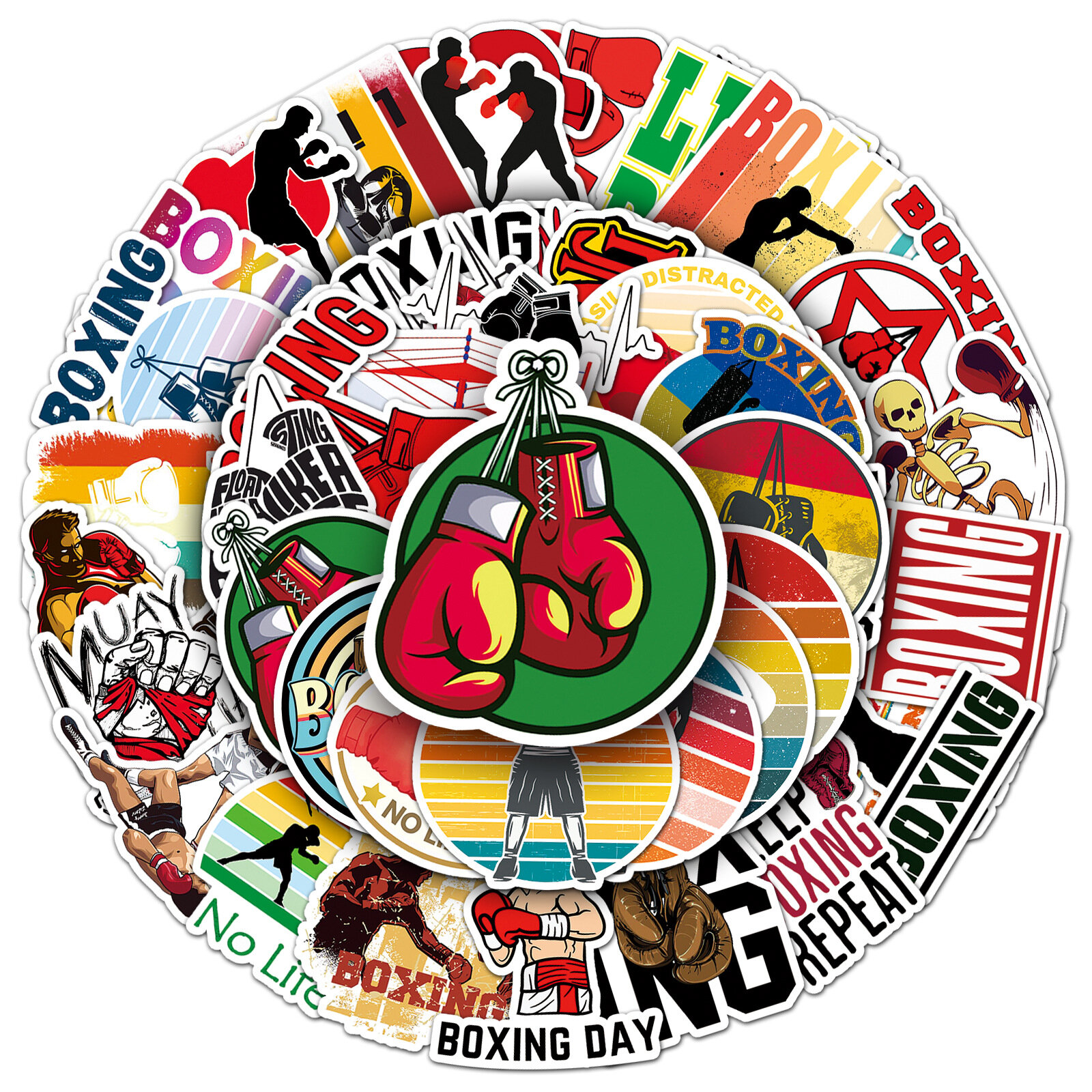 50 шт./упак. Наклейки Бокс Виниловые Водонепроницаемые Граффити Декали для Ноутбука, Багажа, Скейтборда, Подростков