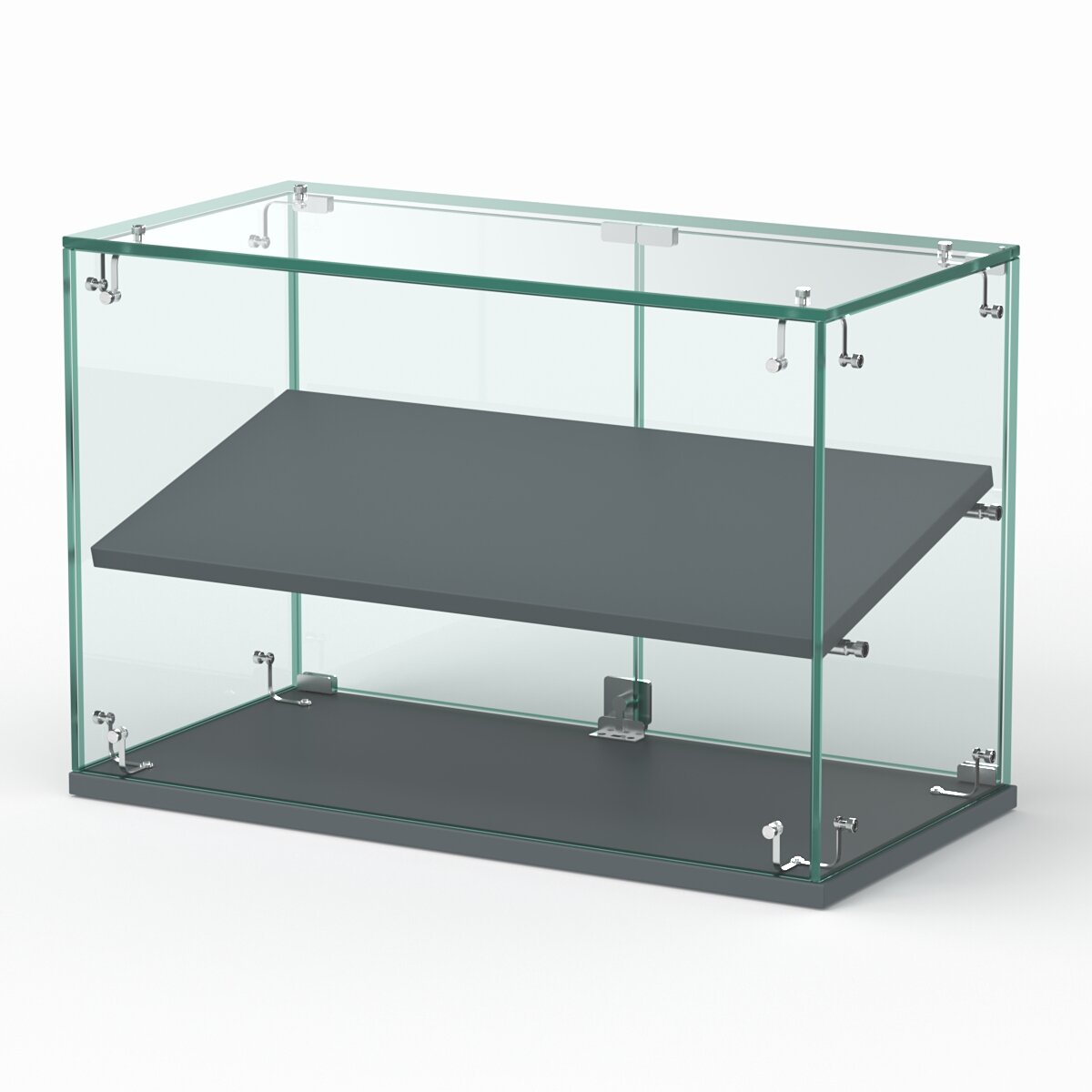 Витрина "сладость" №14-П для выпечки настольная пдсп, Темно-Серый