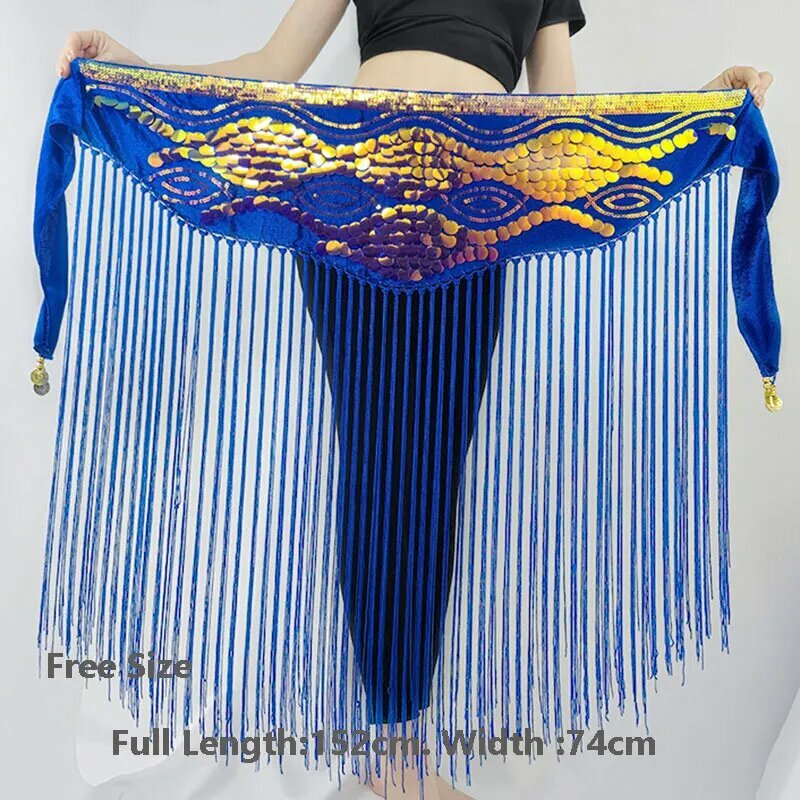 Танцевальный пояс для belly dance с блестками S, Free size 12