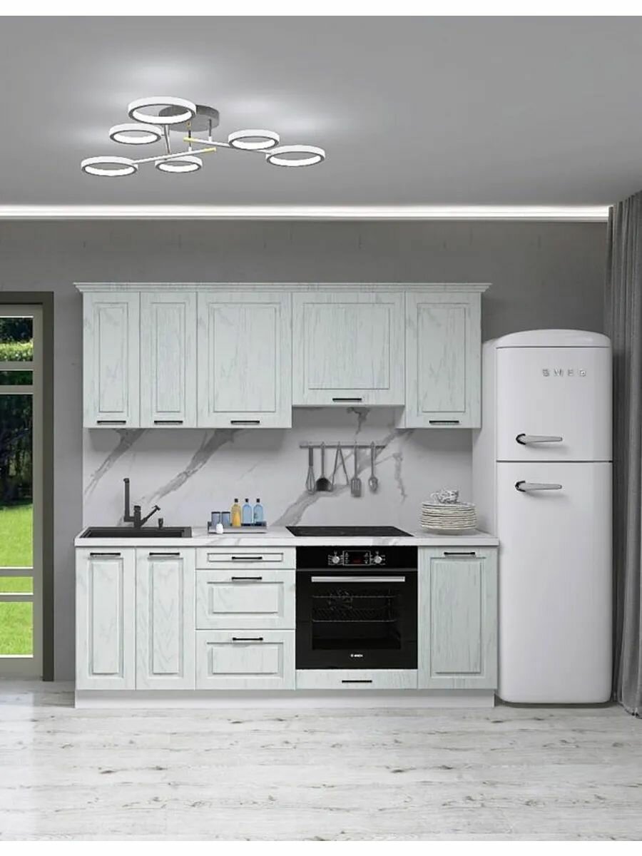 Кухонный гарнитур Шервуд 2.1 м, мебель для дома и кухни, Белый / Арктик