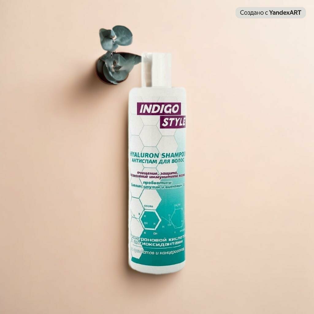 Indigo Шампунь-антиспам для волос с гиалуроновой кислотой, 200 мл