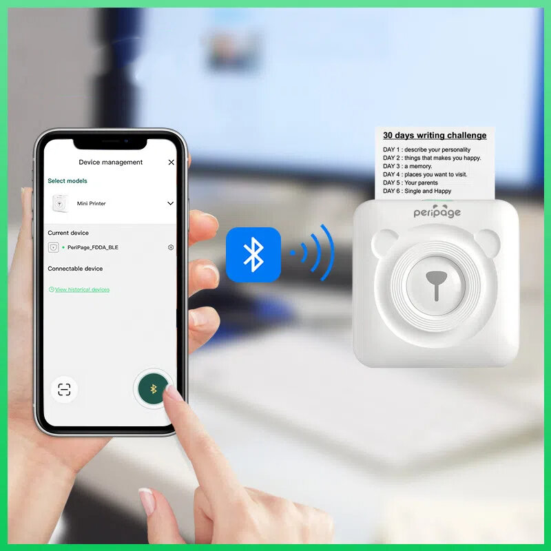 Карманный Bluetooth-принтер A6 203dpi (мини, для Android/iOS, арт. A6-203) — фото 1