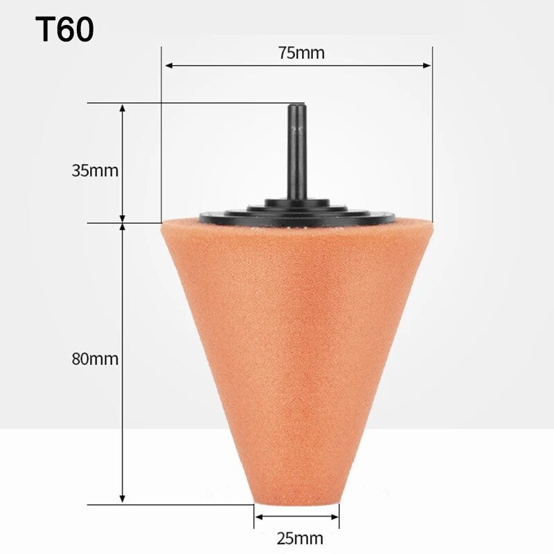 Коническая Губка Для Полировки Колес, Аксессуар Для Электрической Дрели, Уход За Автомобилем, Orange