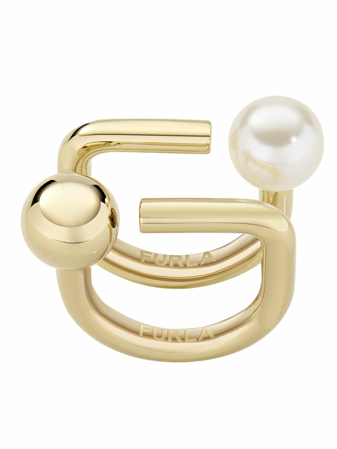 Кольцо FURLA, жемчуг имитация, размер 16.5, золотой — фото 1
