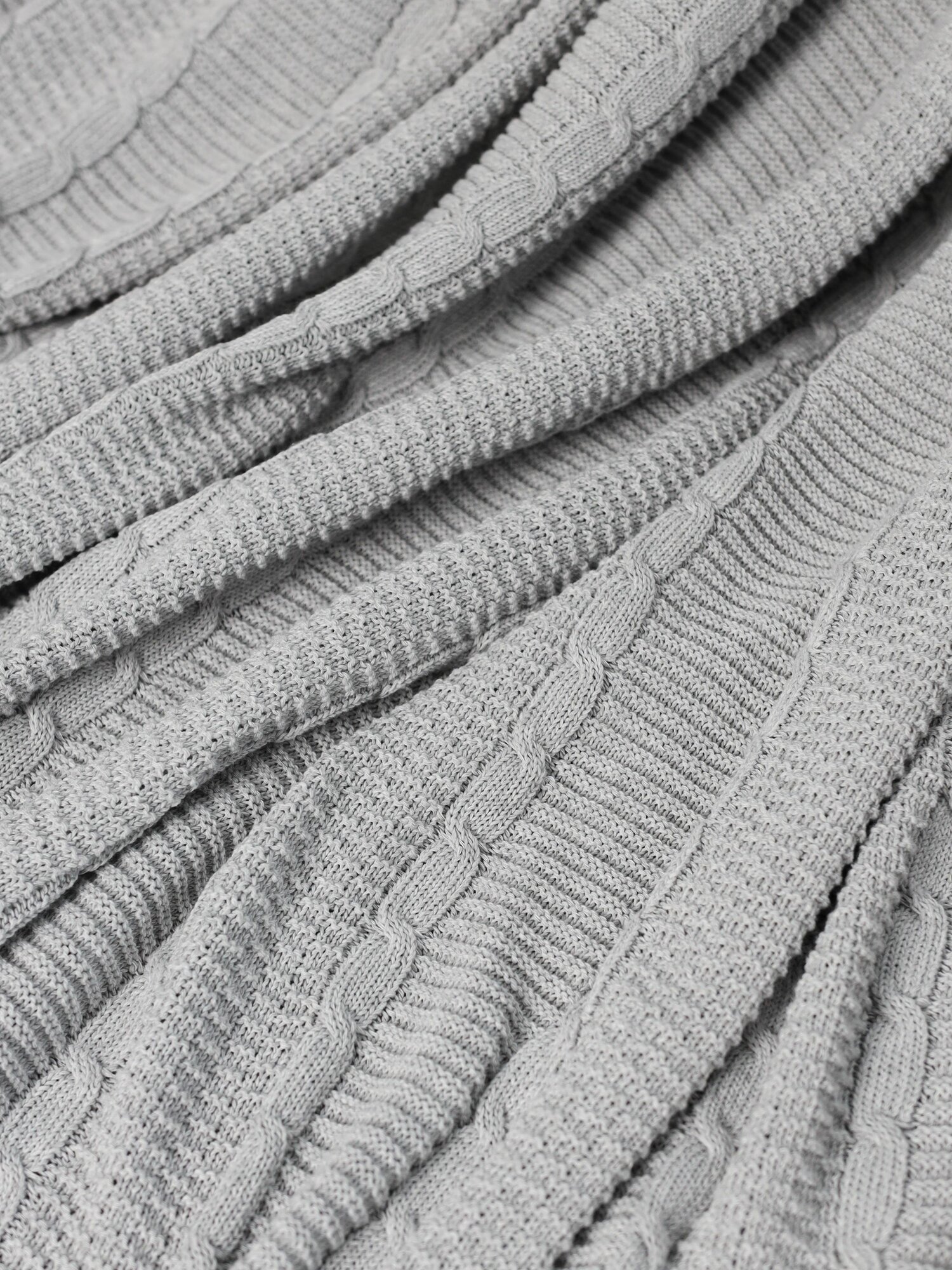 Плед DECADE home, вязаный, хлопок, 2-спальный, для уюта дома и дачи