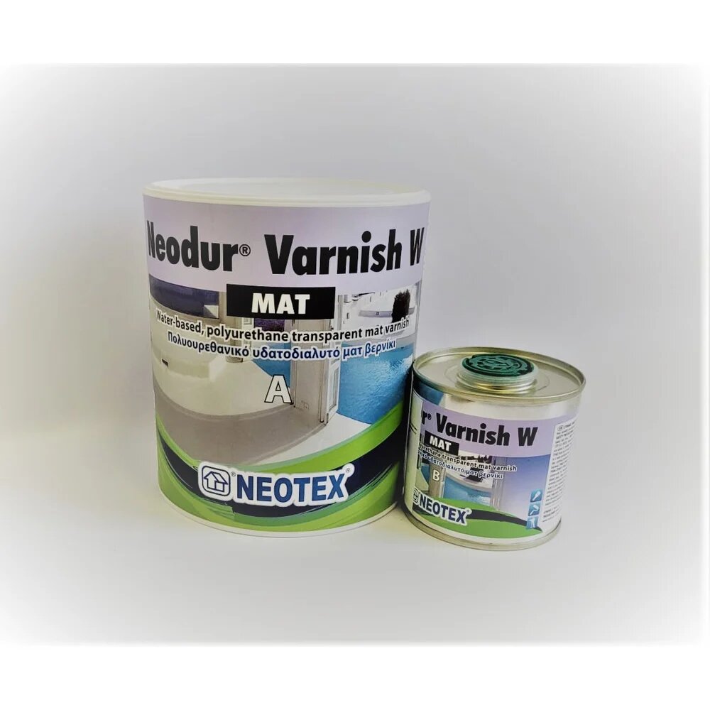 NEOTEX Полиуретановый УФ стойкий прозрачный матовый лак Neodur Varnish W Mat А+В 0,8кг 12570100 12570800