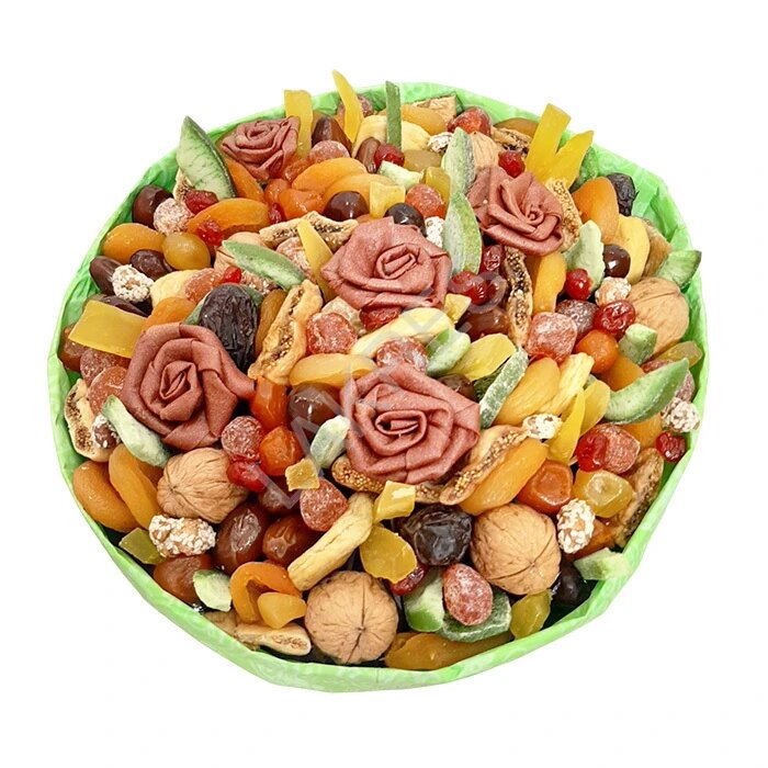 Съедобный букет из сухофруктов LAKRES "Секрет здоровья", диаметр 28 см