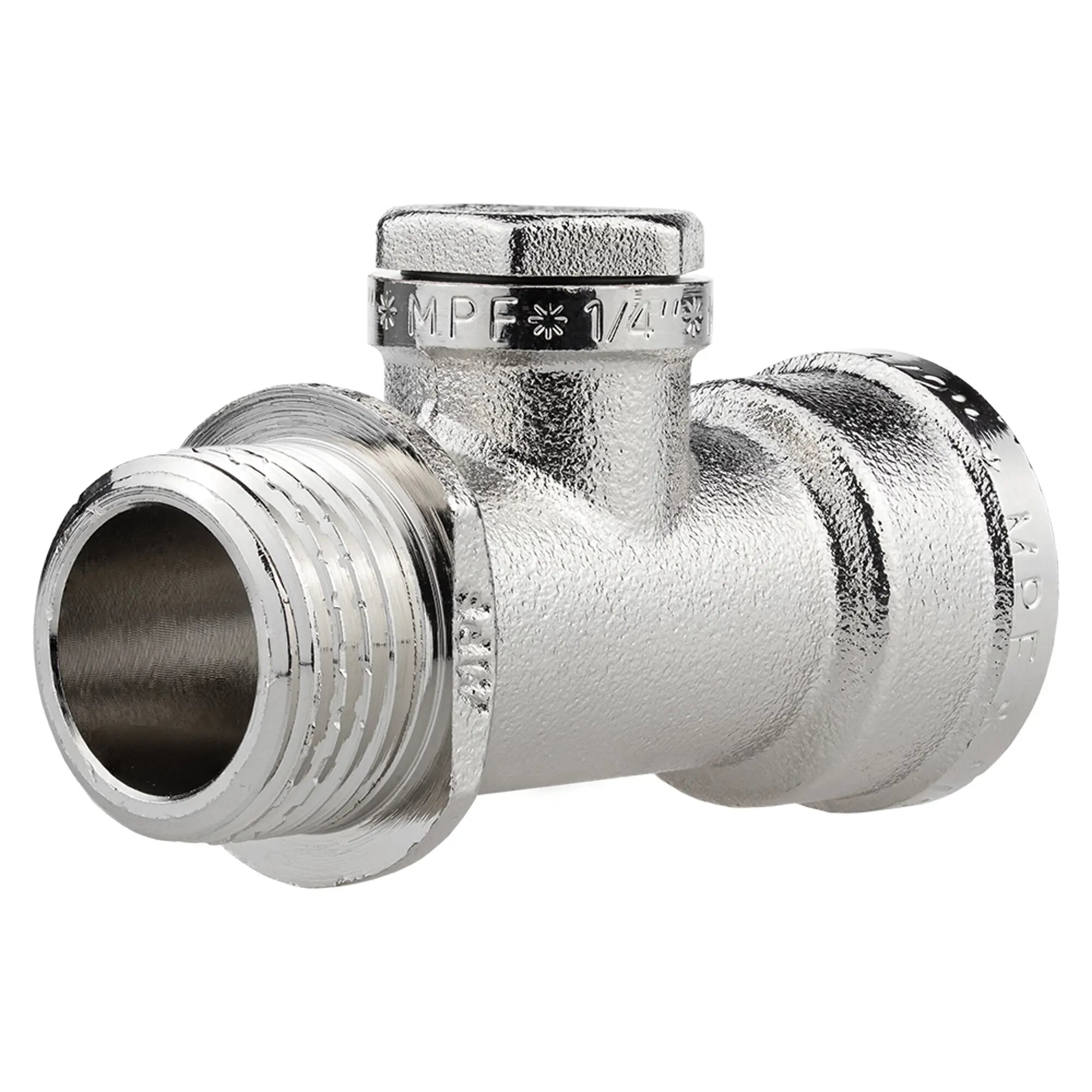 MPF тройник латунный под манометр 1/2 x 1/4 x 1/2 ВР-НР для бытовых систем трубопроводов