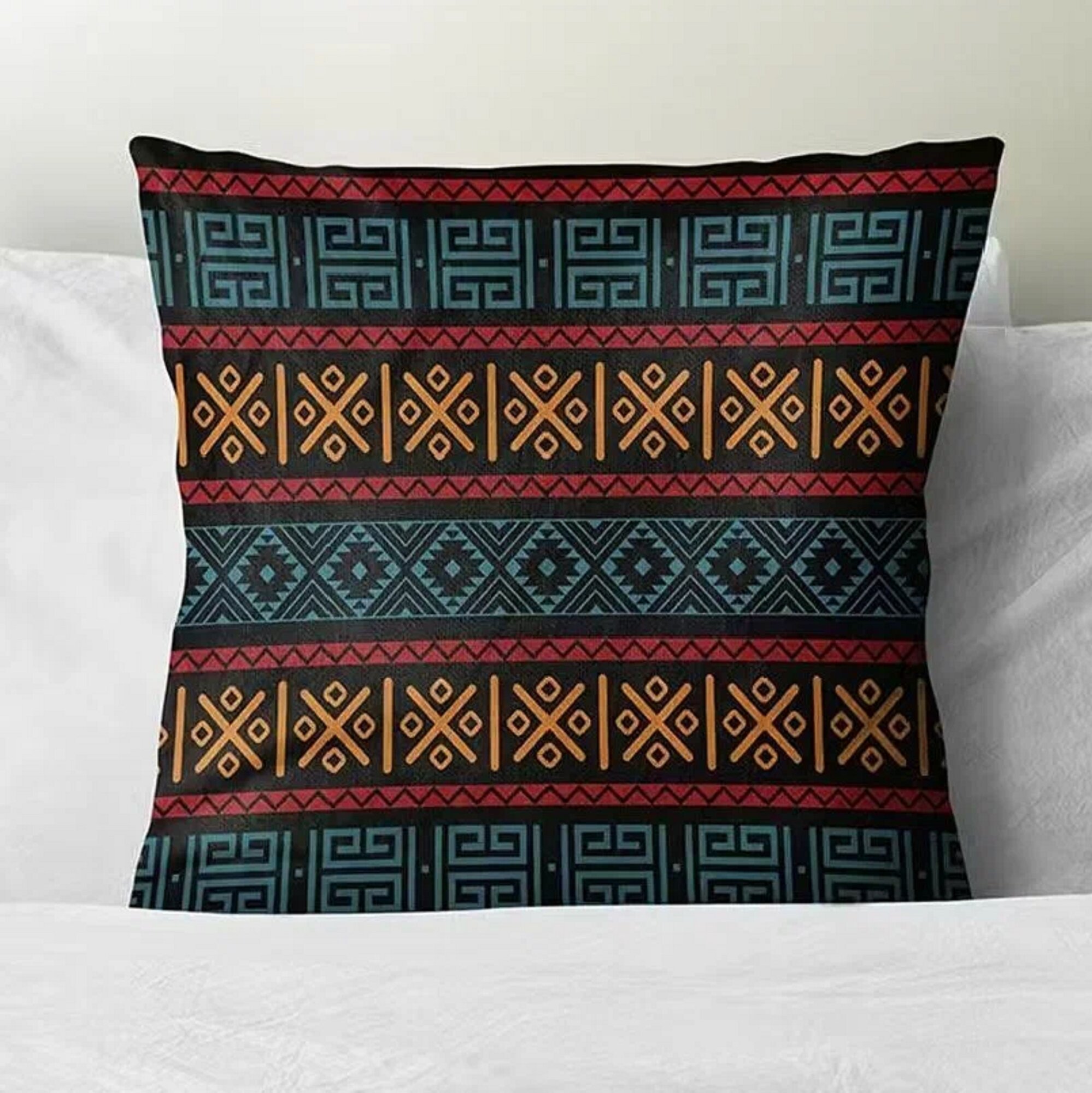 Чехол для подушки Африканские Узоры Ночь 40х40 велюр