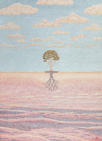 Копия картины словом Любовь на льняном холсте "Отражение фантазий " (75х60 см)