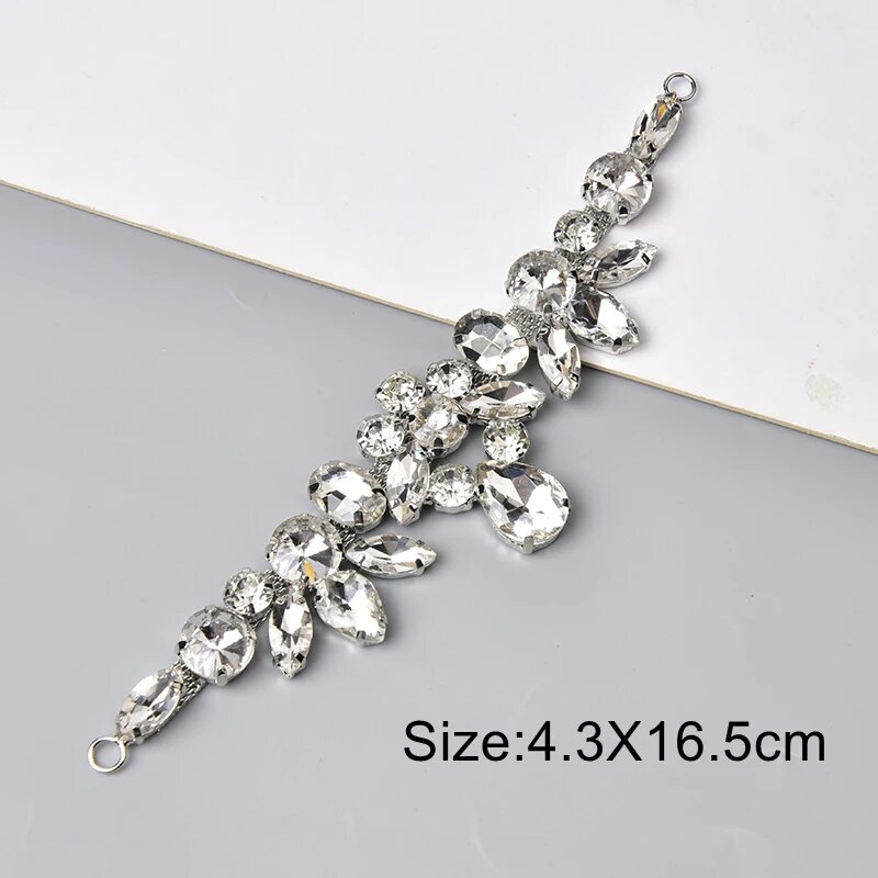 Декоративные пряжки XINMILLIE прозрачные с кристаллами 2 Pcs, 4.3X16.5cm