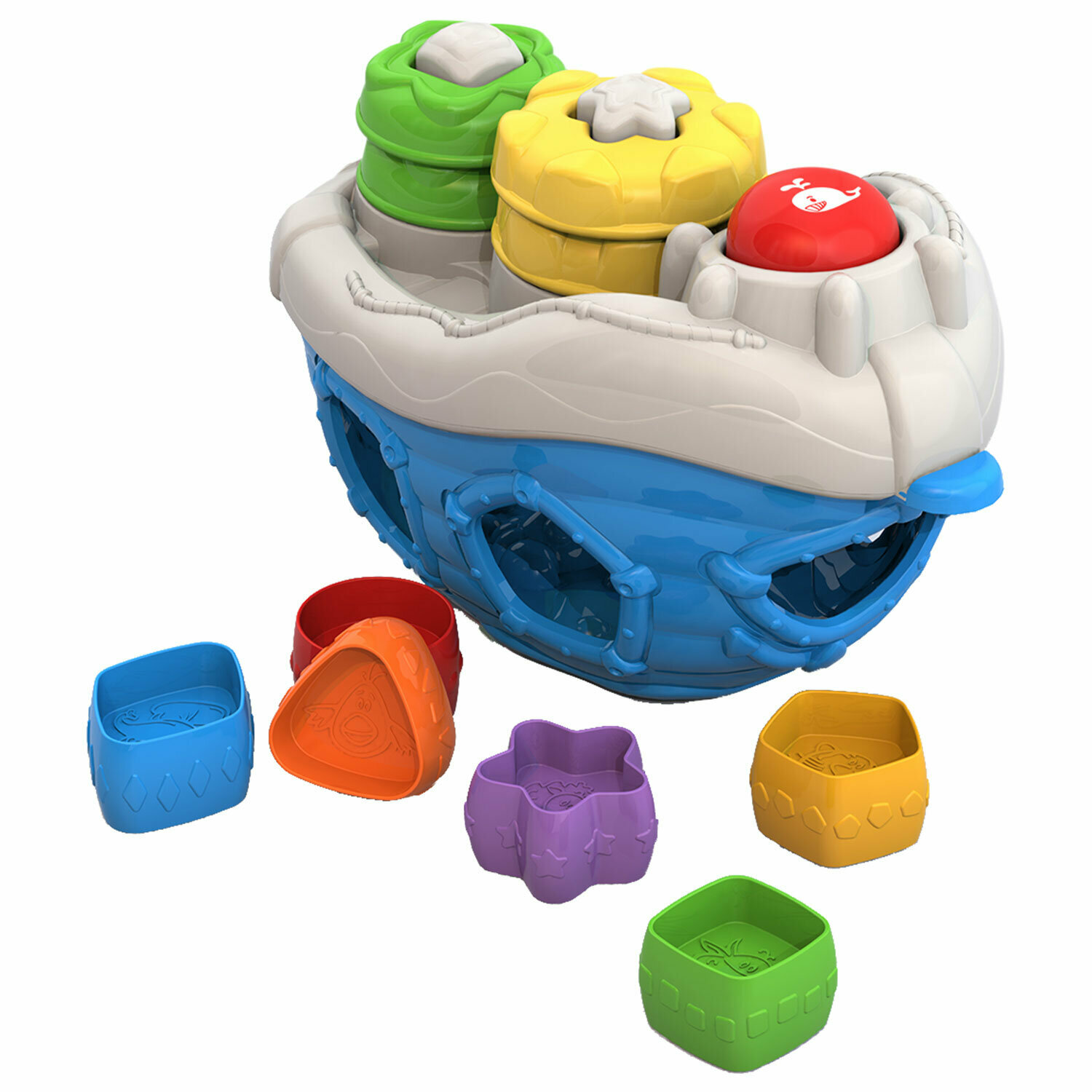 Игра-сортер дидактическая "Кораблик", пластиковая, 4 формочки, 6 вставок, нордпласт, 1300