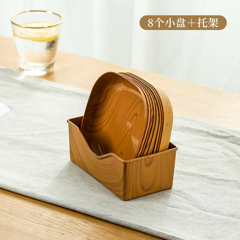 Тарелка "Косточки", с рисунком, искусственная древесина, 14см