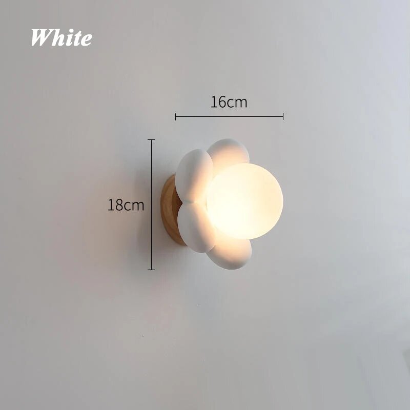 Настенный светильник KINLAMS цветочный стиль, Тёплый белый (2700-3500 K), White, Белый