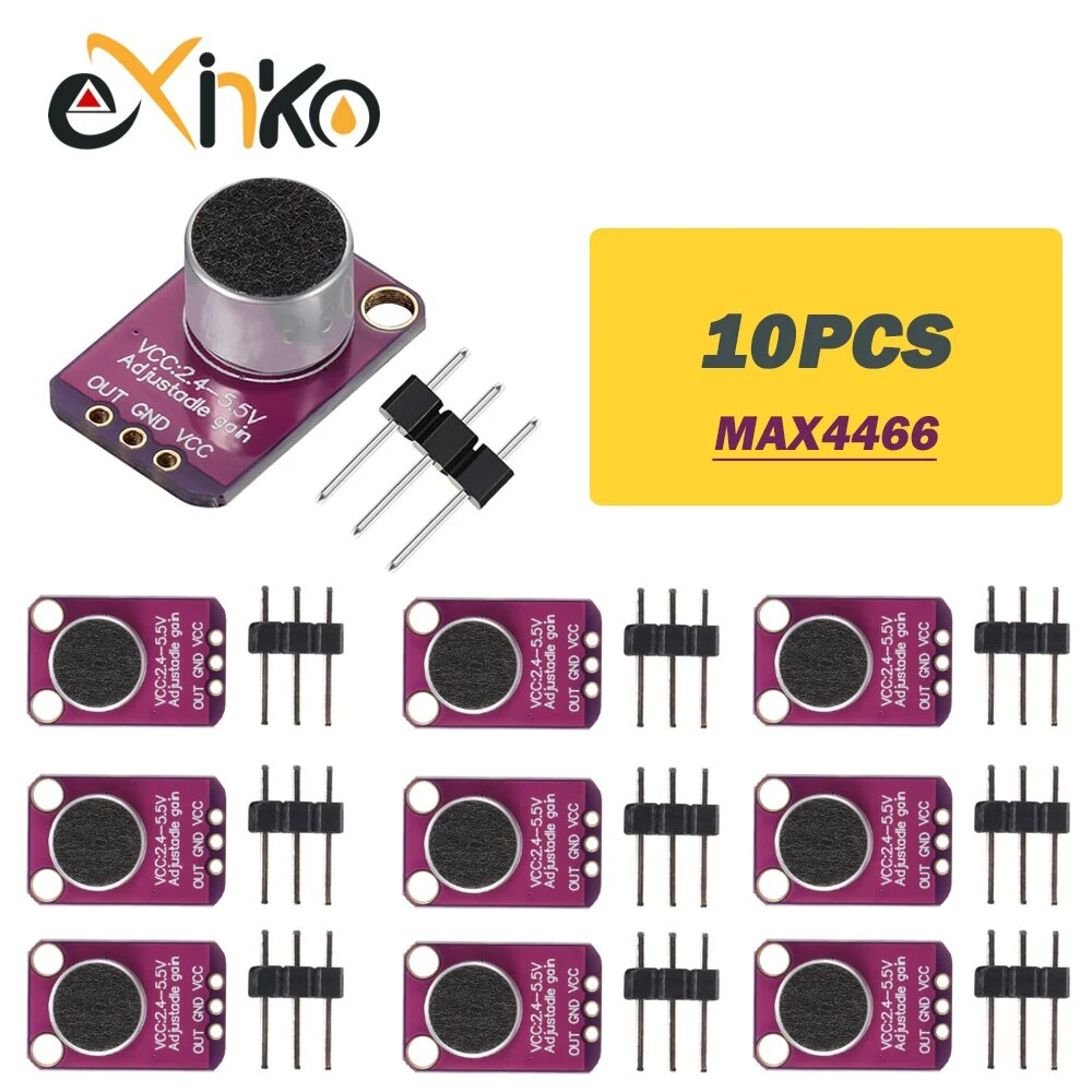 Микрофонный усилитель MAX9814 с АРУ для Arduino 10pcs-MAX4466