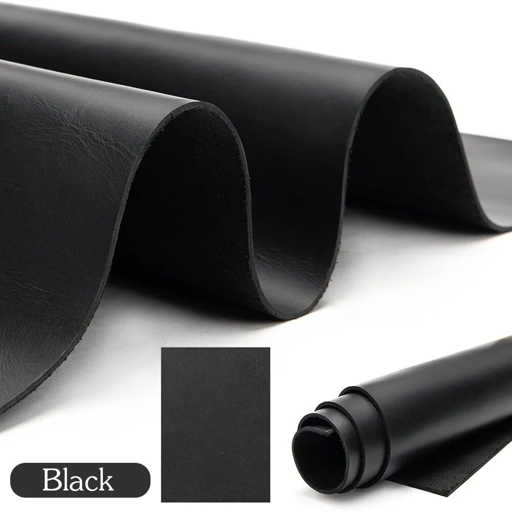 Кожа Crazy Horse 2.0 мм для рукоделия Черный, 21X14см, Black