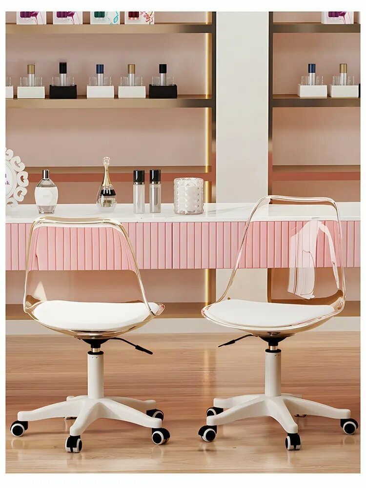 Стул Для Красоты, Стул Мастера Со Спинкой И Регулировкой Высоты, На Колесиках, Для Мастера Маникюра, Для Салона Красоты, 55x55x85cm