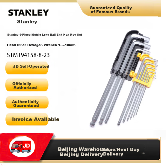 STANLEY 9-Piece Metric Long Ball End Hex Key Set 1.5-10mm STMT94158-8-23