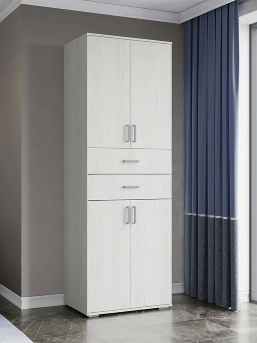 Шкаф Стендмебель Нельсон ШК 05 дуб крафт белый, 2200x500x800