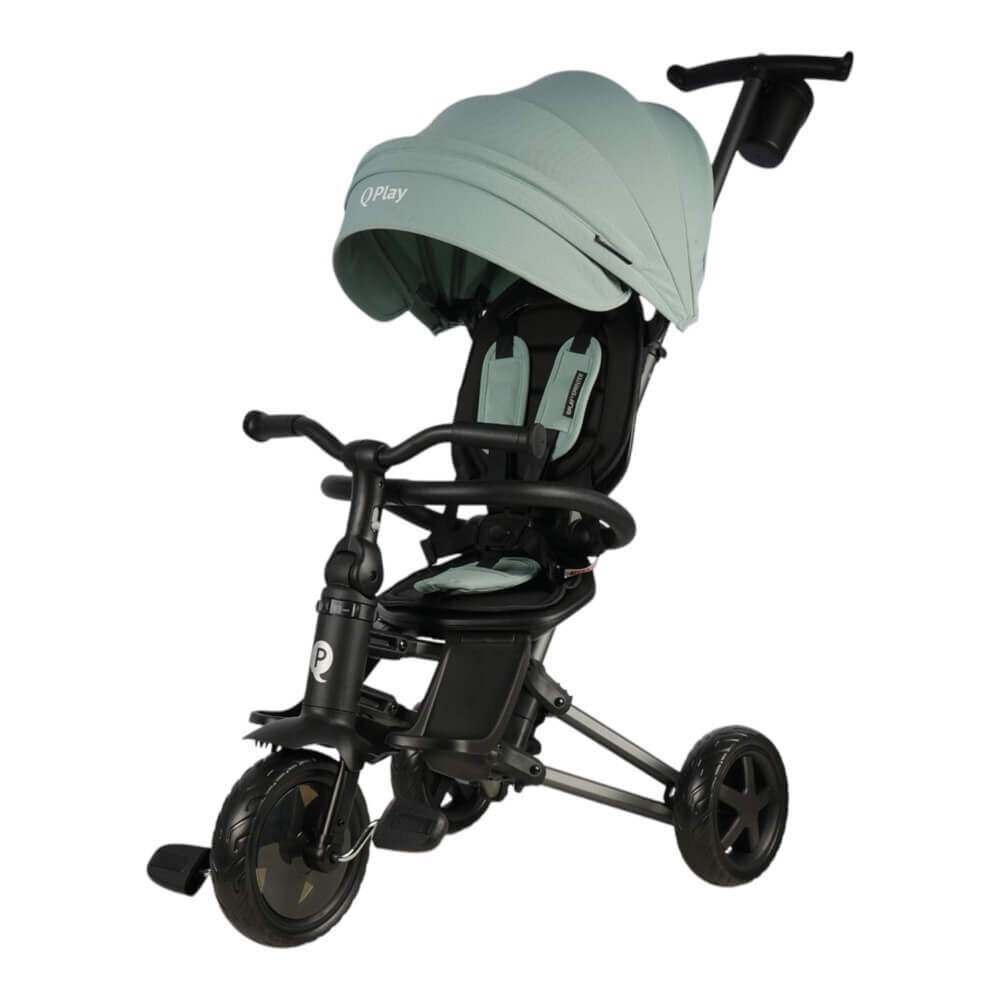 QPlay Sprinter, детский трехколесный велосипед от 10 месяцев до 3-4 лет, цвет Mint (EVA/Graphite)