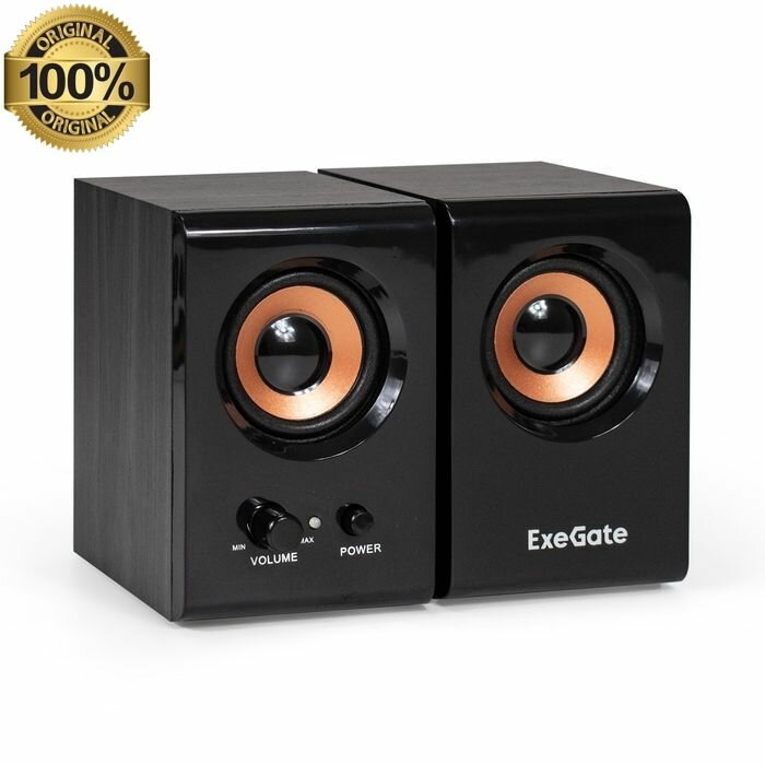 Компьютерная акустика ExeGate 2.0 Maestro SPS-605 (Активная, питание 220В, 2х3Вт, 30-18000Гц, цвет черный, дерево, разъем для наушников, Color Box)