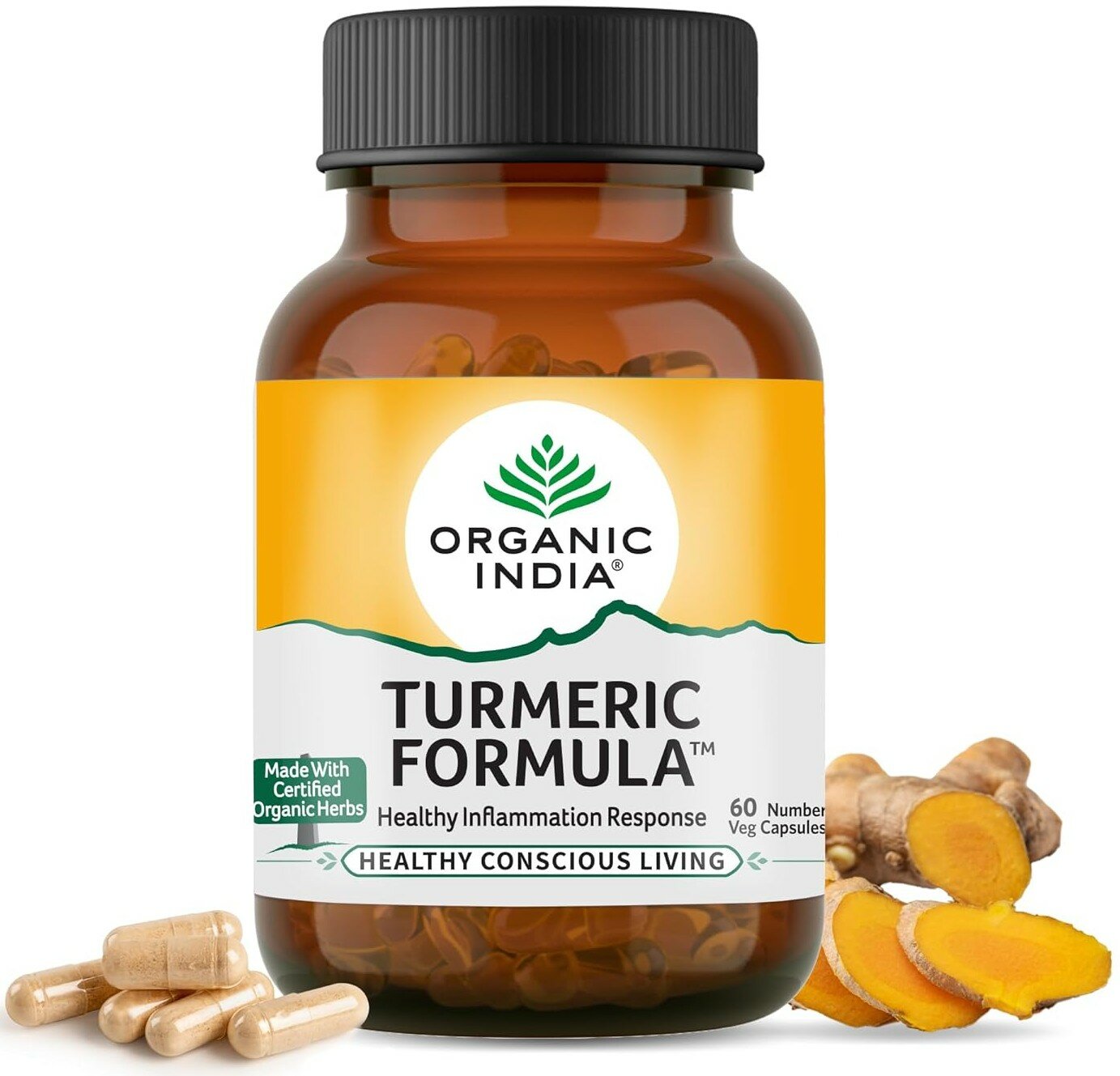 Турмерик Куркума Органик Индия экстракт куркумы Turmeric Organic India 60 шт.