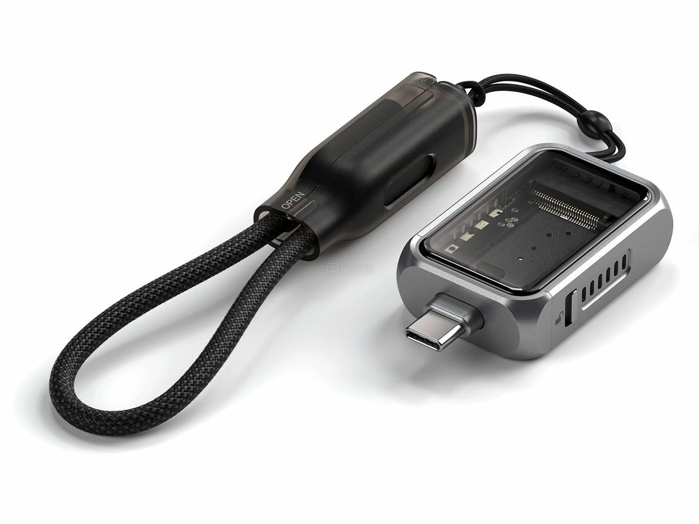 Бокс внешний для жесткого диска Satechi Mini NVMe SSD USB4 Enclosure. Цвет: серый.