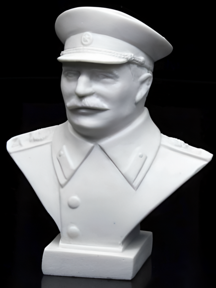 Маленький бюст Иосифа Сталина из мраморной крошки (9,5 см)