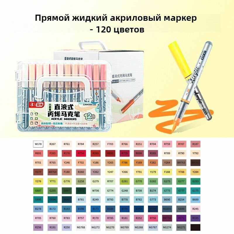Набор маркеров Акриловый, толщина: 1 мм, 120 шт.