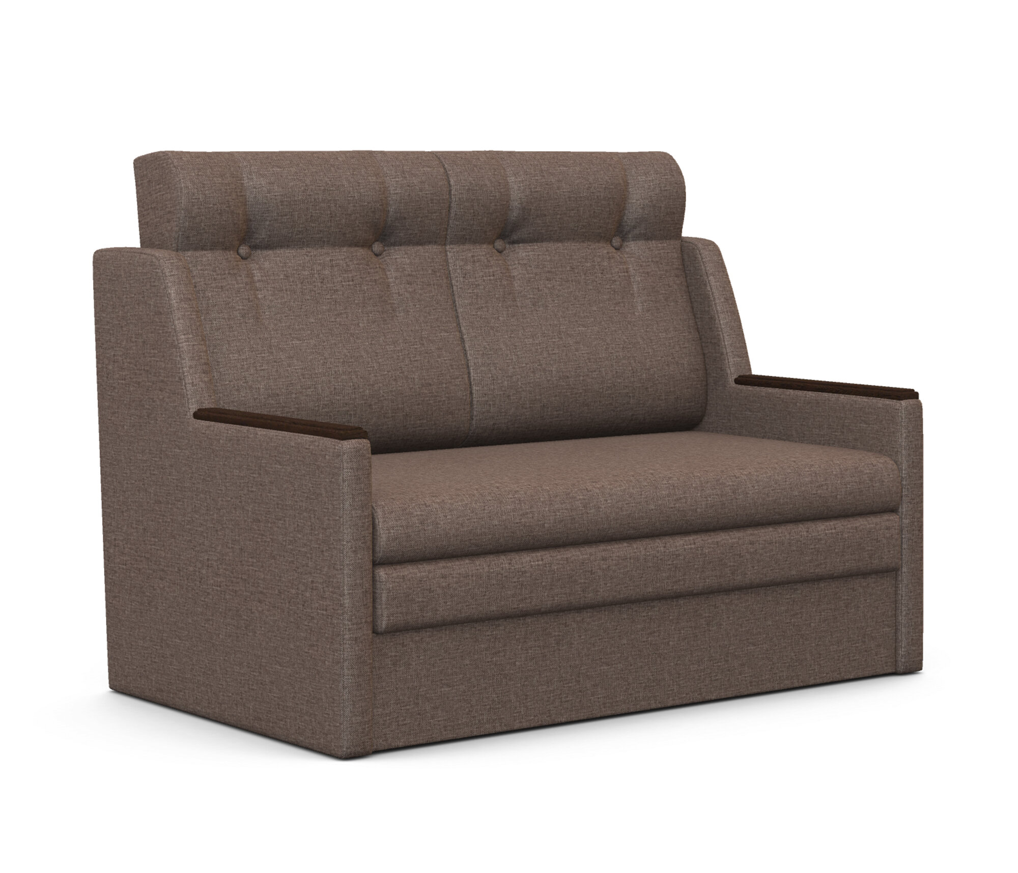 Диван-кровать Классика 2Д, прямой, раскладной, с ящиком для белья, рогожка светло-коричневый