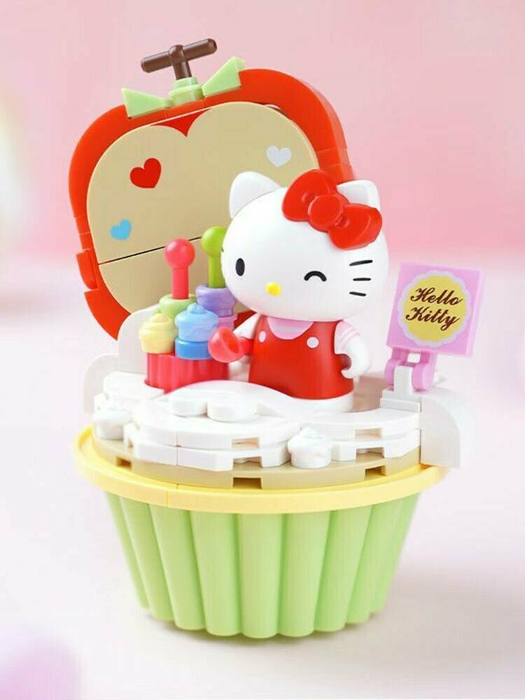 Чашка для торта Sanrio из строительных блоков для сборки Hello Kitty