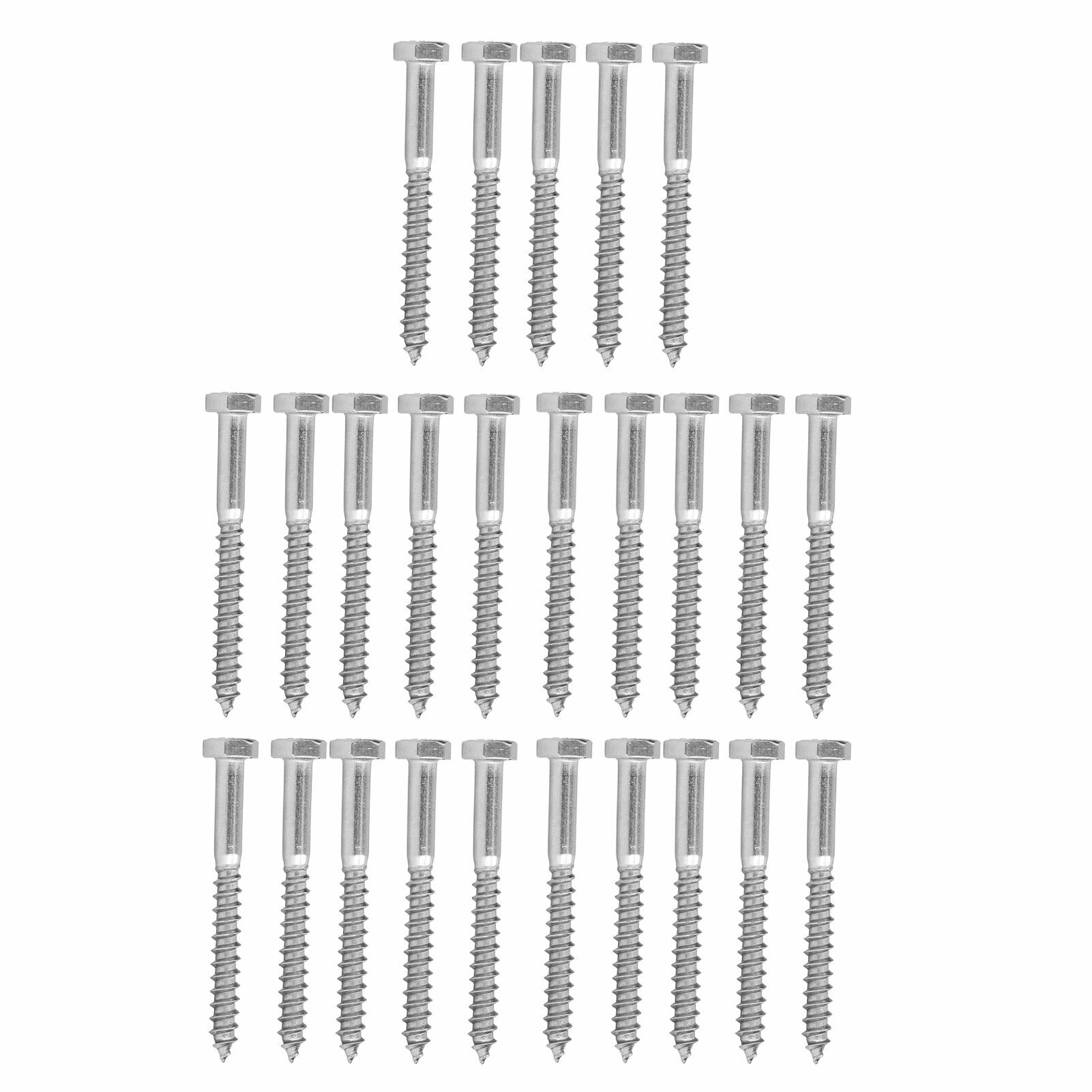 Болт с неполной резьбой из нерж. стали 304, шуруп по дереву, шестигр. головка M6x60 мм