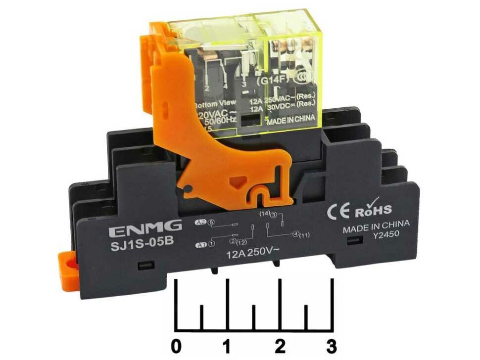 Реле ~220V 12A/250VAC RJ1S-CL + розетка SJ1S-05B