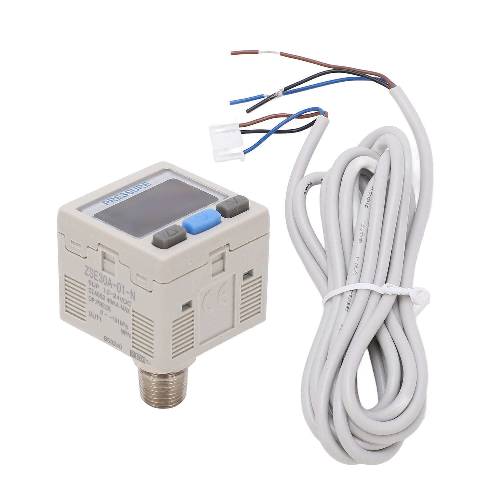 Цифровой манометр с точным индикатором давления для редукционного клапана с защитой от ударов, диапазон измерения от 0 до 101 кПа, напряжение 12–24 В постоянного тока.