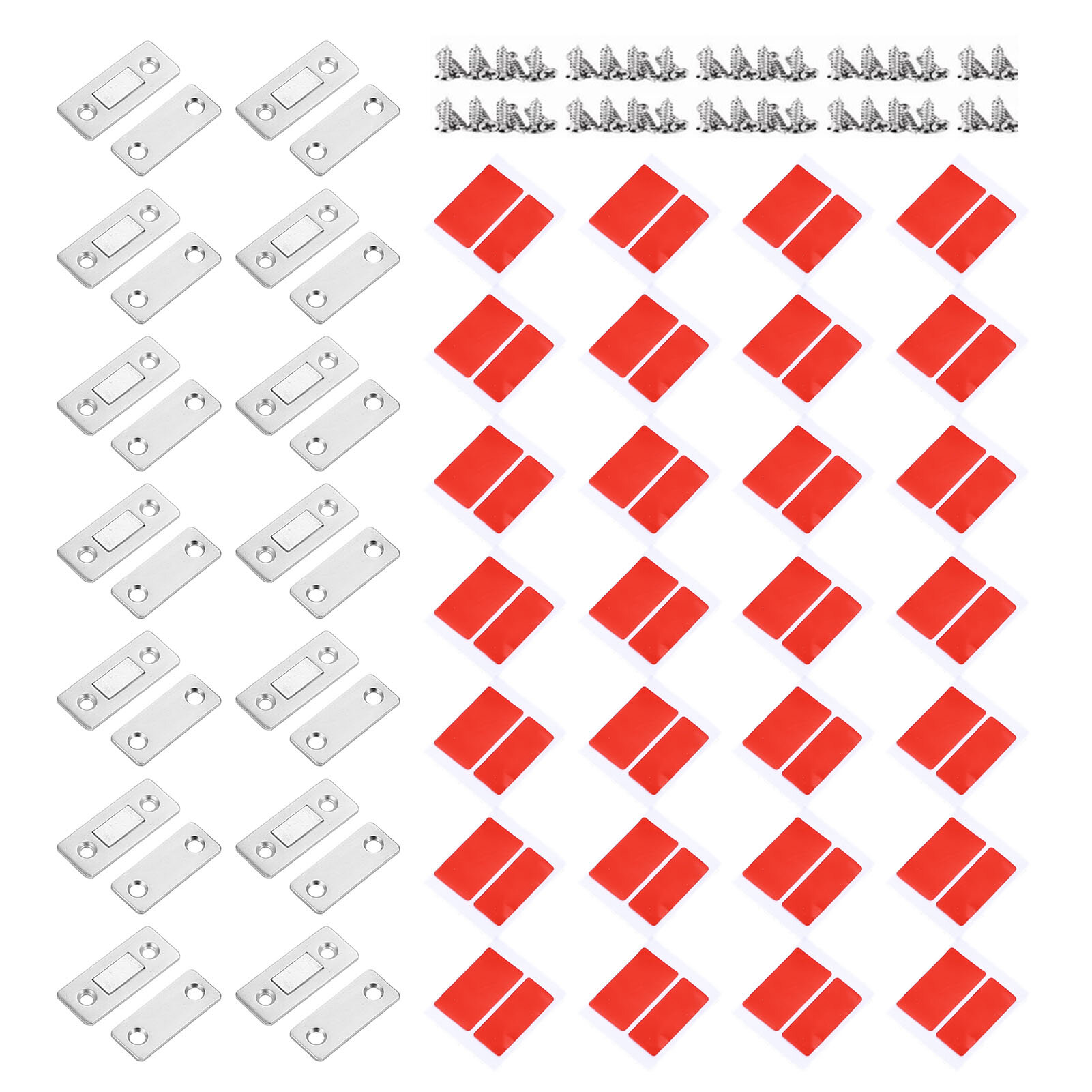 14 шт. магнитных защелок из холоднокатаной стали без отверстий, ограничители для дверц шкафов и ящиков.