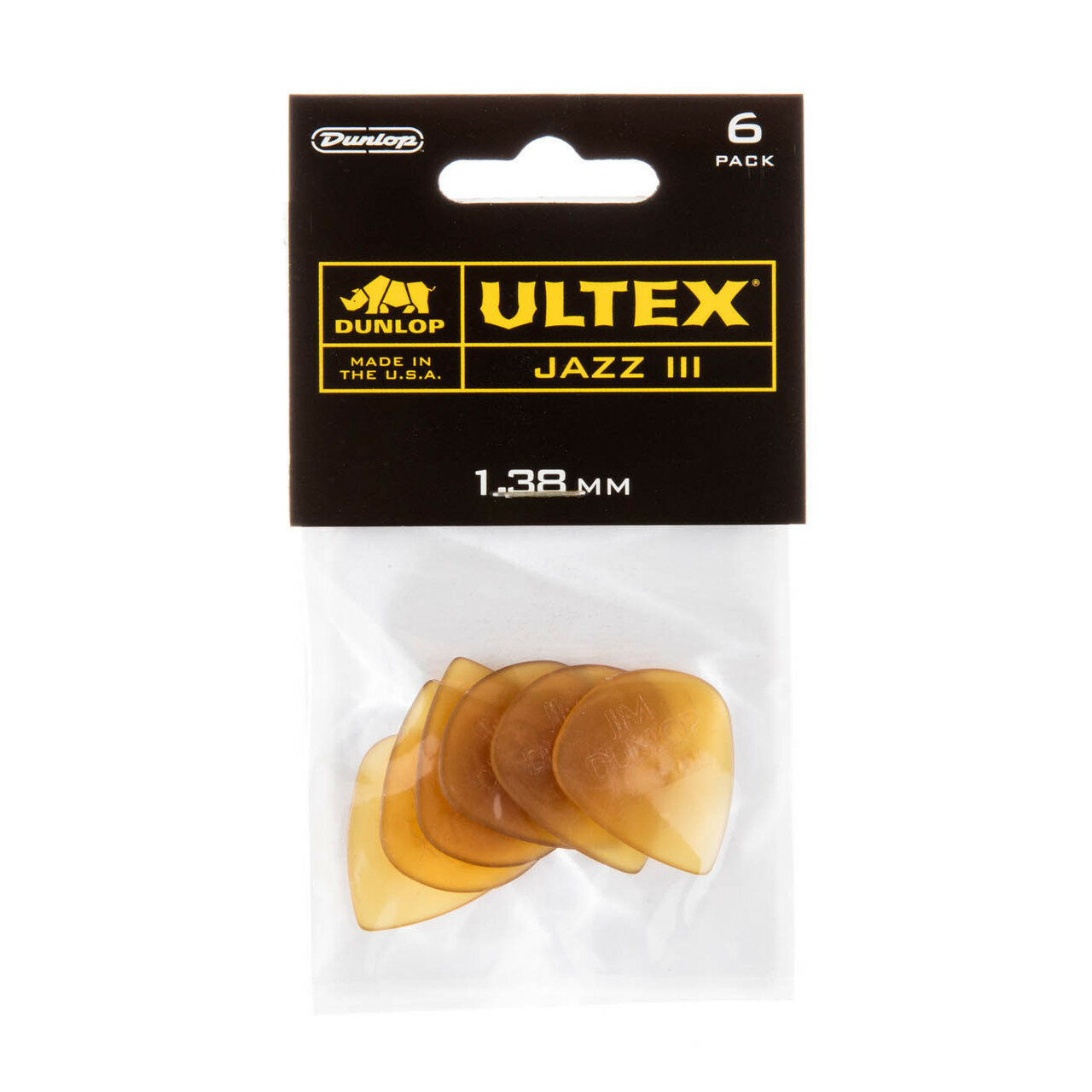 Dunlop Ultex Jazz III, Медиаторы (6шт), толщина 1,38мм