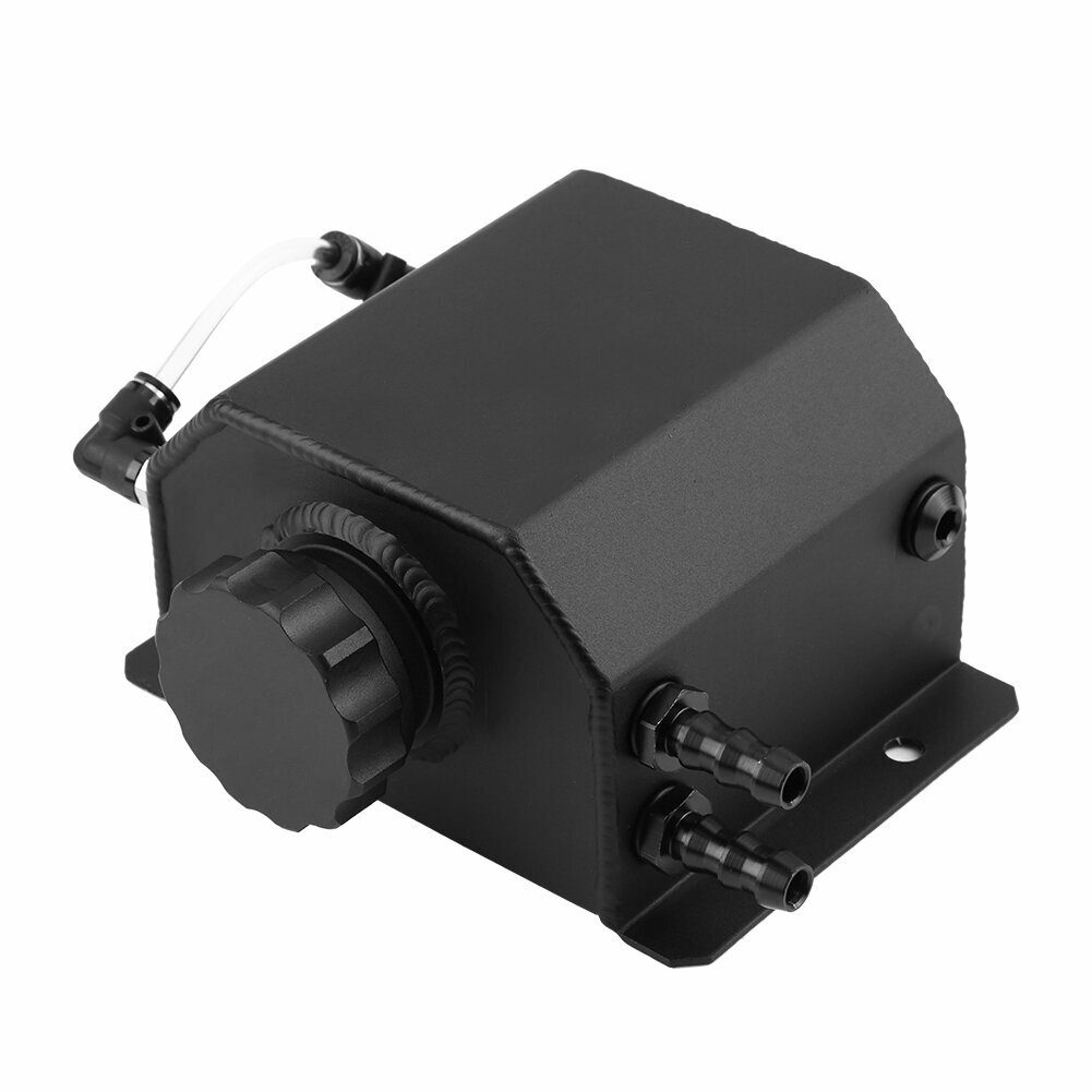 Модифицированный Автомобилем 1-Литровый Алюминиевый Моторный Маслоуловитель Из Алюминиевого Сплава, Бутылка из Дыхательного Бака со Сливной Пробкой Черного Цвета