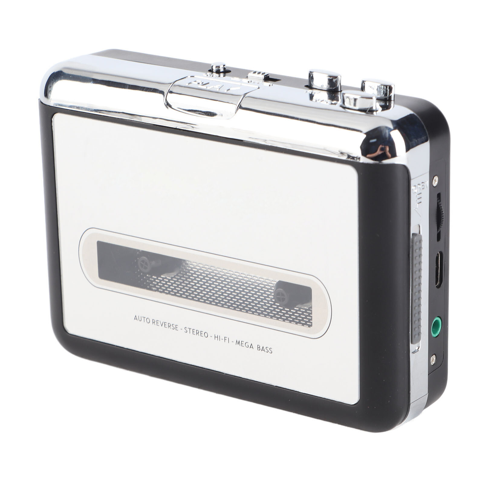 USB Кассетный Конвертер в MP3 для ПК с Наушниками, Материал Пластик, Интерфейс USB, Форматы Записи WAV MP3, Питание 2 * AA Батарейки или USB, Размер 112 * 80 * 31 мм, Вес Продукта 147г, Пакет Включает Конвертер Кабель Наушники Руководство CD с