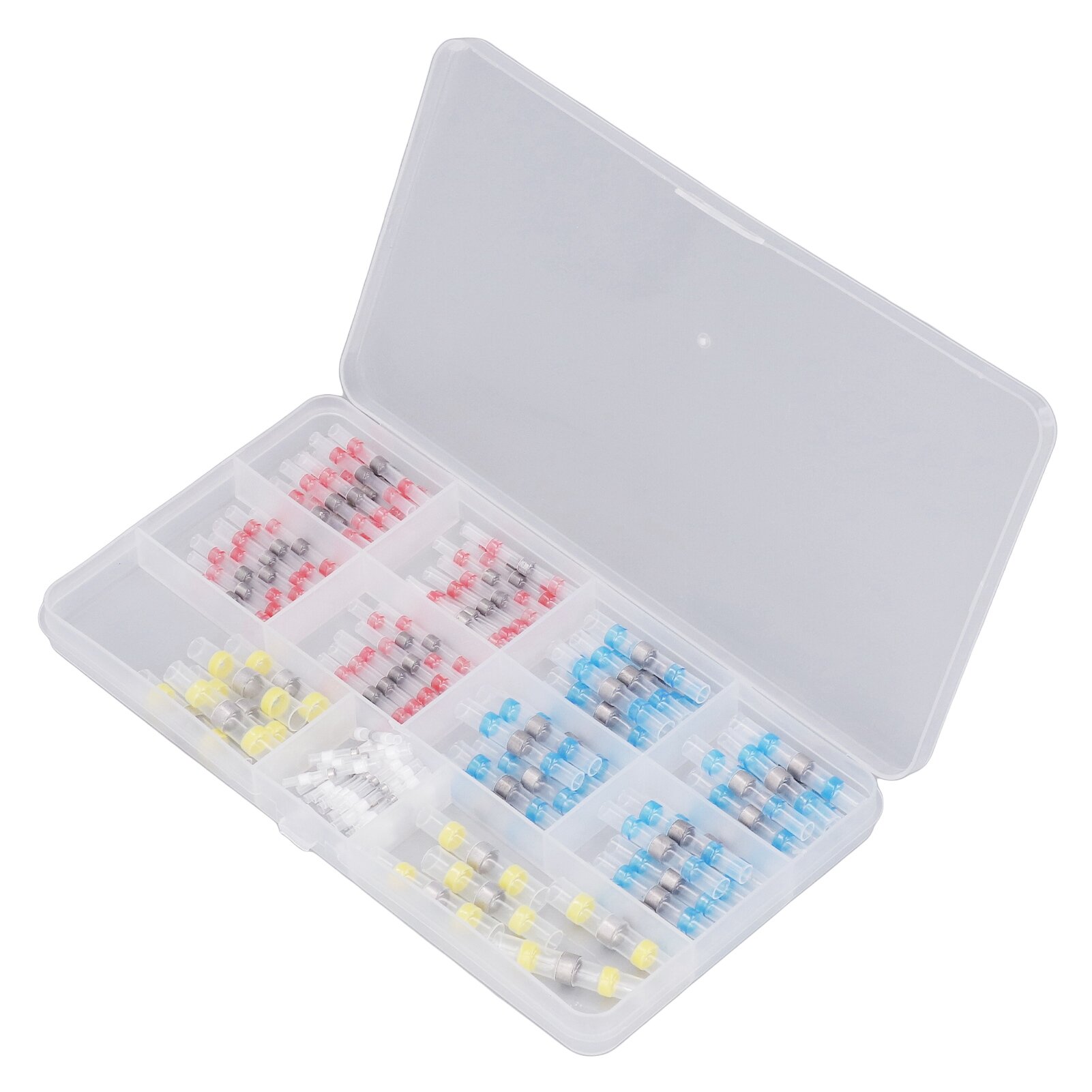 100 шт, комплект термоусадочных стыковых соединителей, уплотнение для пайки, термоусадочная изоляция, водонепроницаемый набор обжимных клемм для проводов