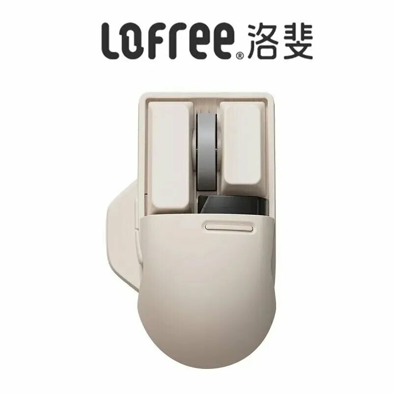 Беспроводная мышь Lofree, Pixart PAW3395, аккумулятор, бежевая
