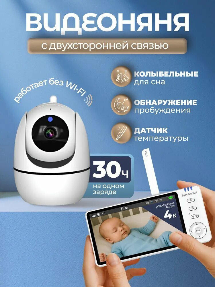 Видеоняня с монитором, радионяня беспроводная, видео няня, радио няня с камерой
