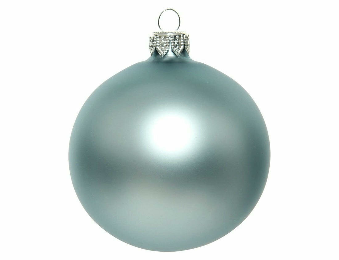 Елочный шар стеклянный, матовый, цвет: misty blue, 150 мм, Kaemingk