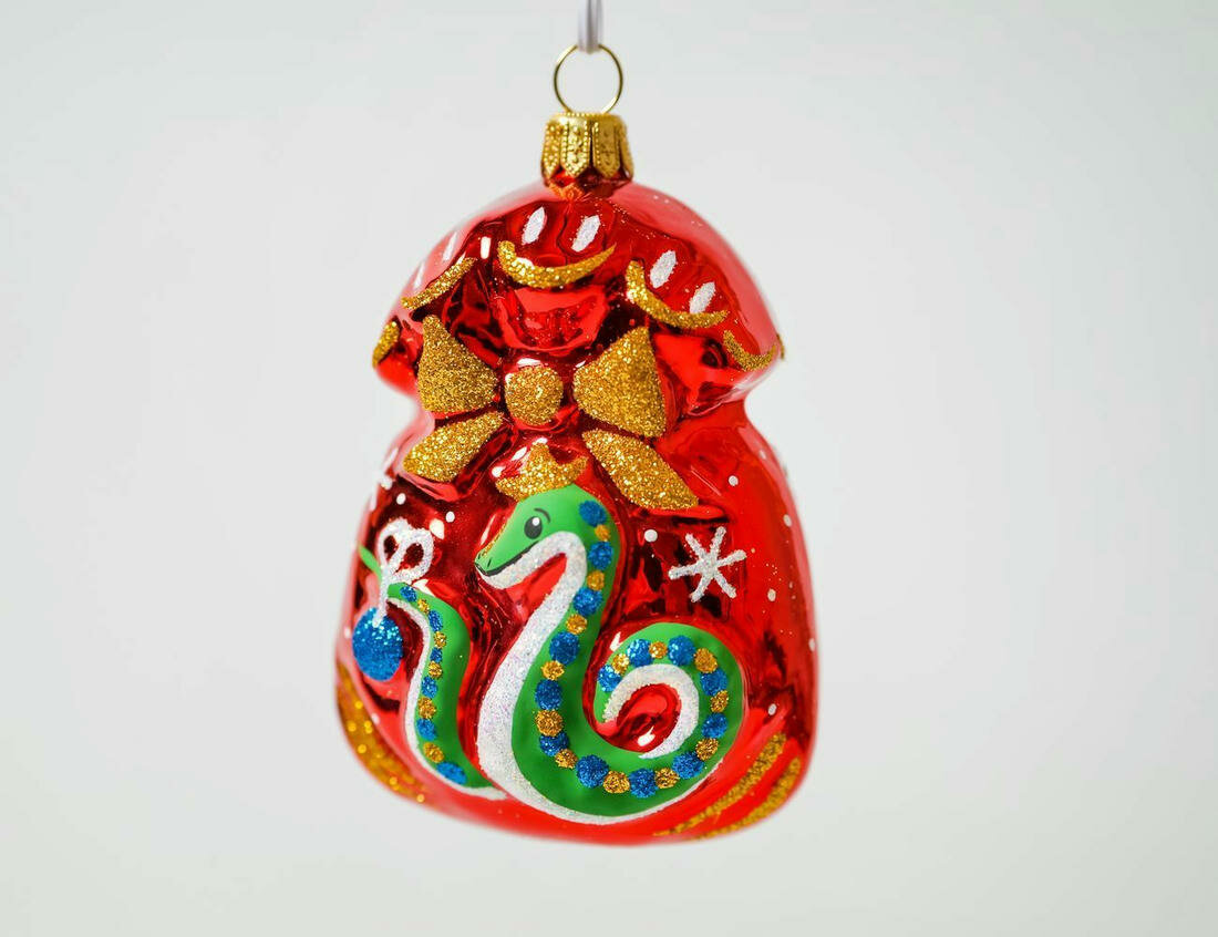 Ёлочная игрушка, стекло, красная, 85 мм, Елочка