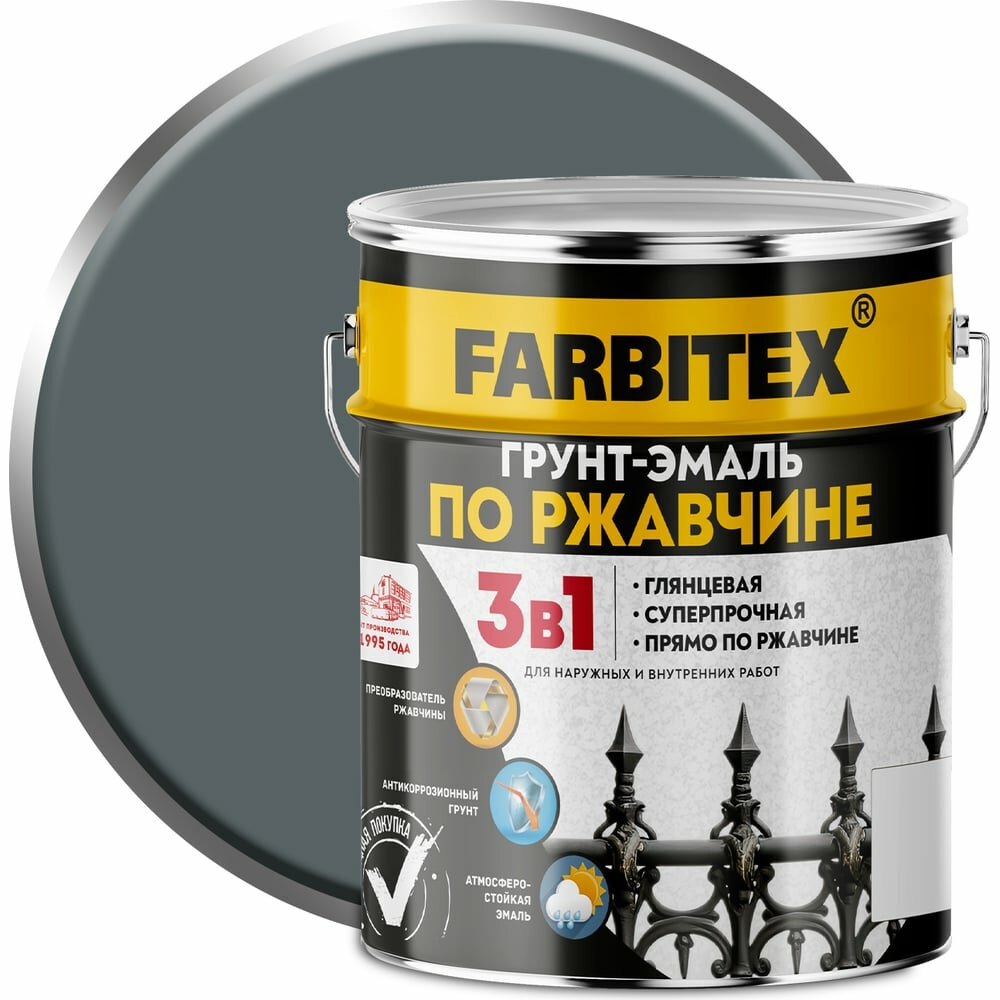 Грунт-эмаль по ржавчине Farbitex 4300013874