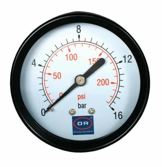 0240.010 Манометр осевой, диаметр 63, резьба G1/4 шкала 0-1.0 OR