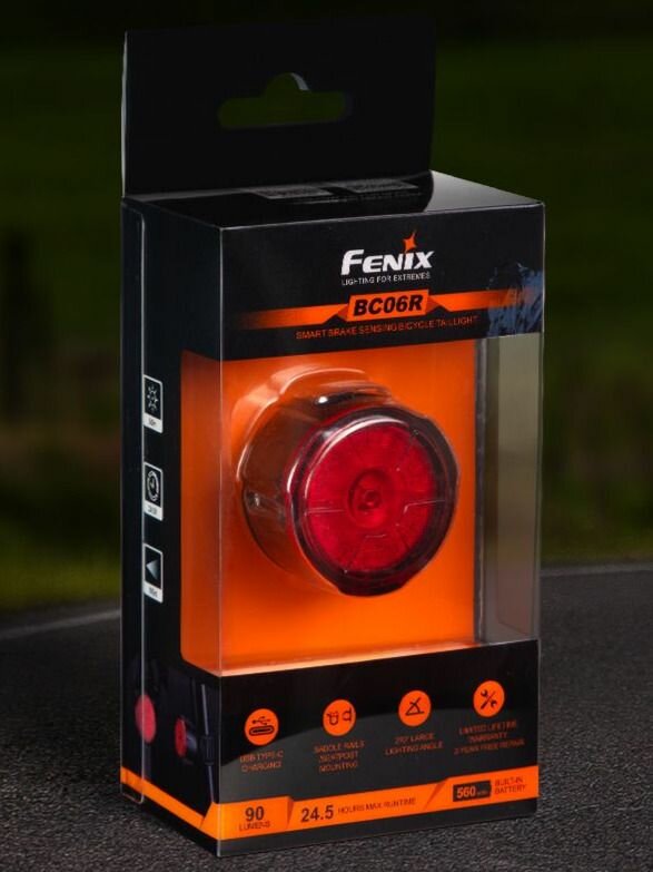 Задний фонарь для велосипеда Fenix BC06R Type-C, автоматическое обнаружение торможения