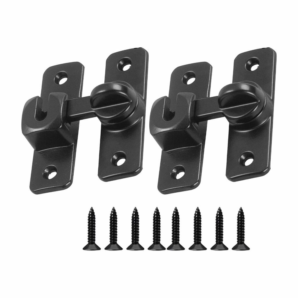 2 комплекта болтов без перфорации, дверные болты, пряжки для ванной комнаты отеля, застежки раздвижных дверей-черный